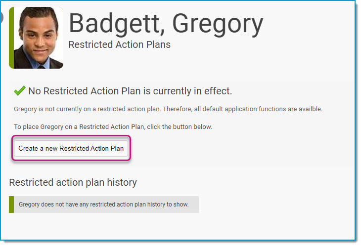 Restricted Action Plan (RAP) – Support Portal